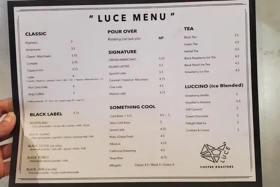 Luce Coffee Roasters Menu | Houston, TX | Checkle