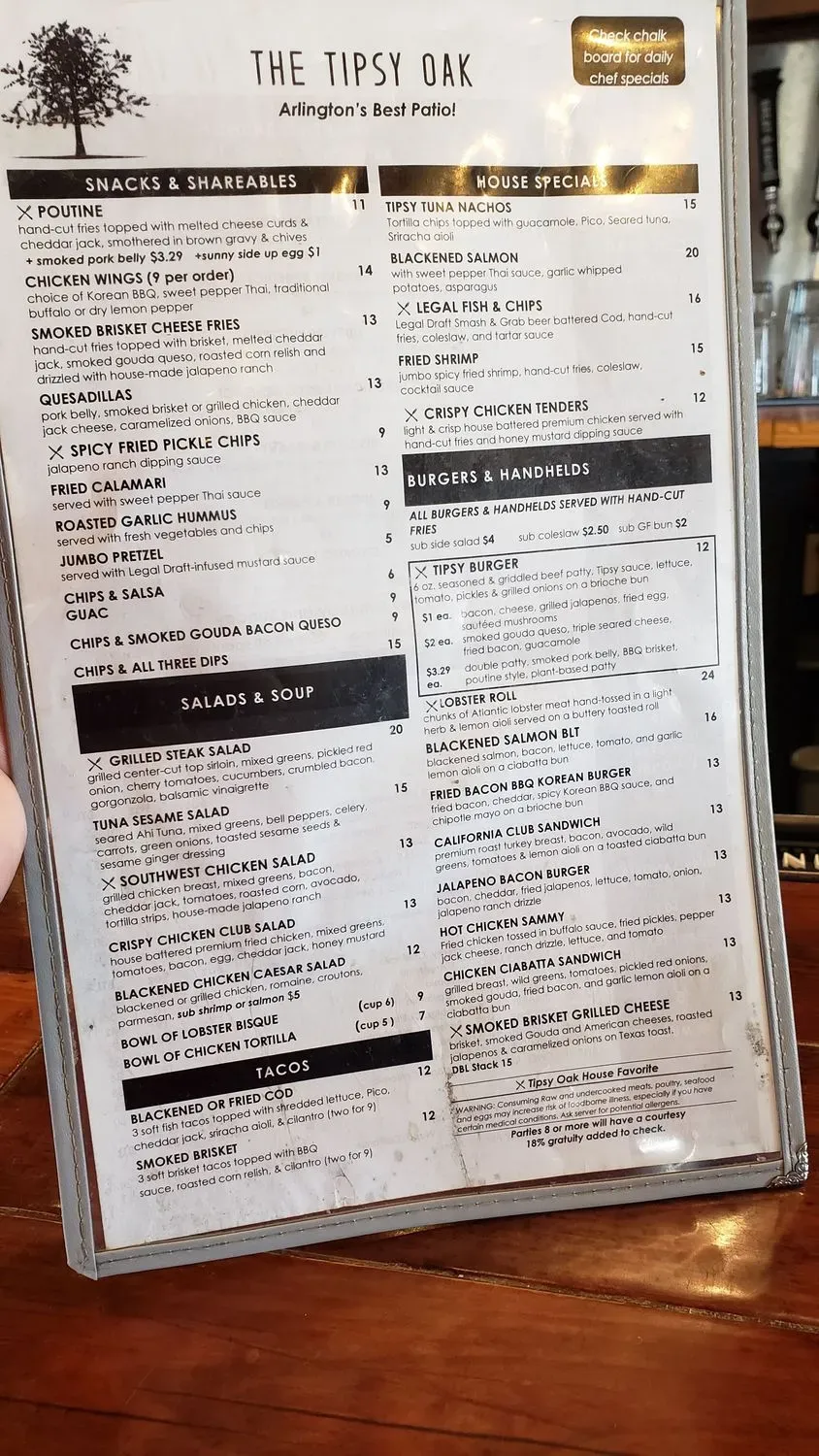 The Tipsy Oak Menu | Arlington, TX | Checkle