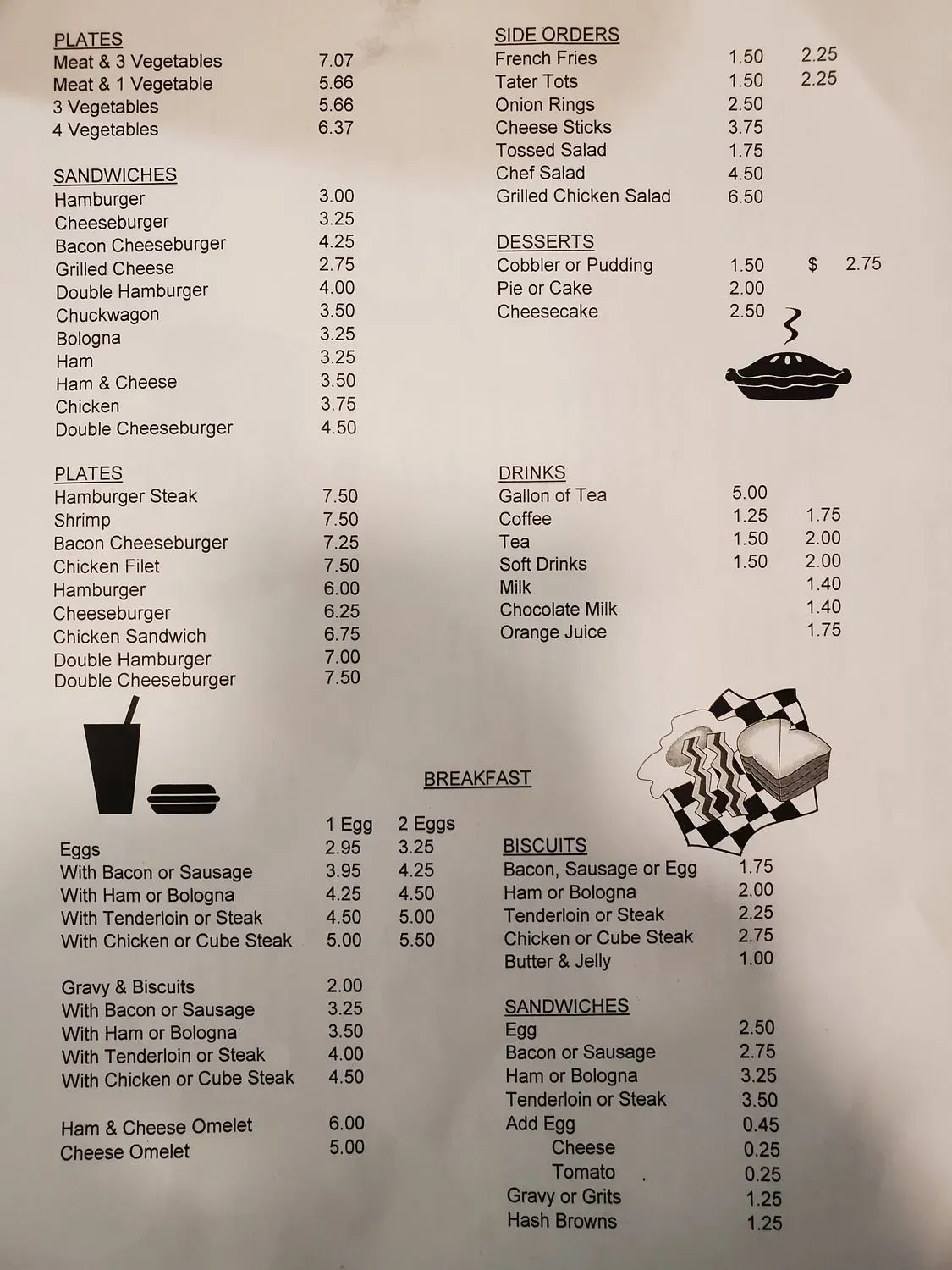 Gill's Grill Menu - Updated November 2025