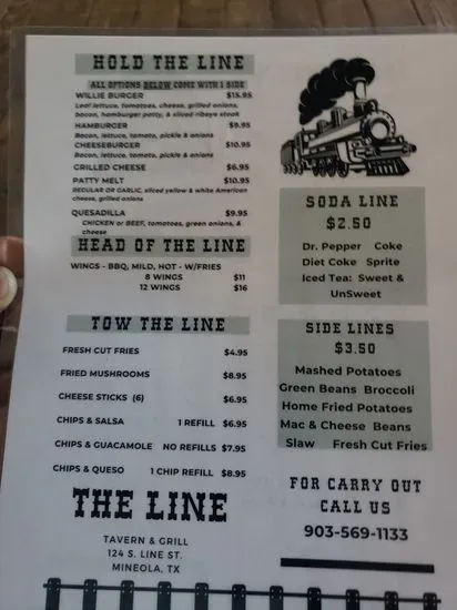 The Line Menu | Mineola, TX | Checkle