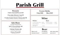 Parish Grill Menu - Updated October 2025