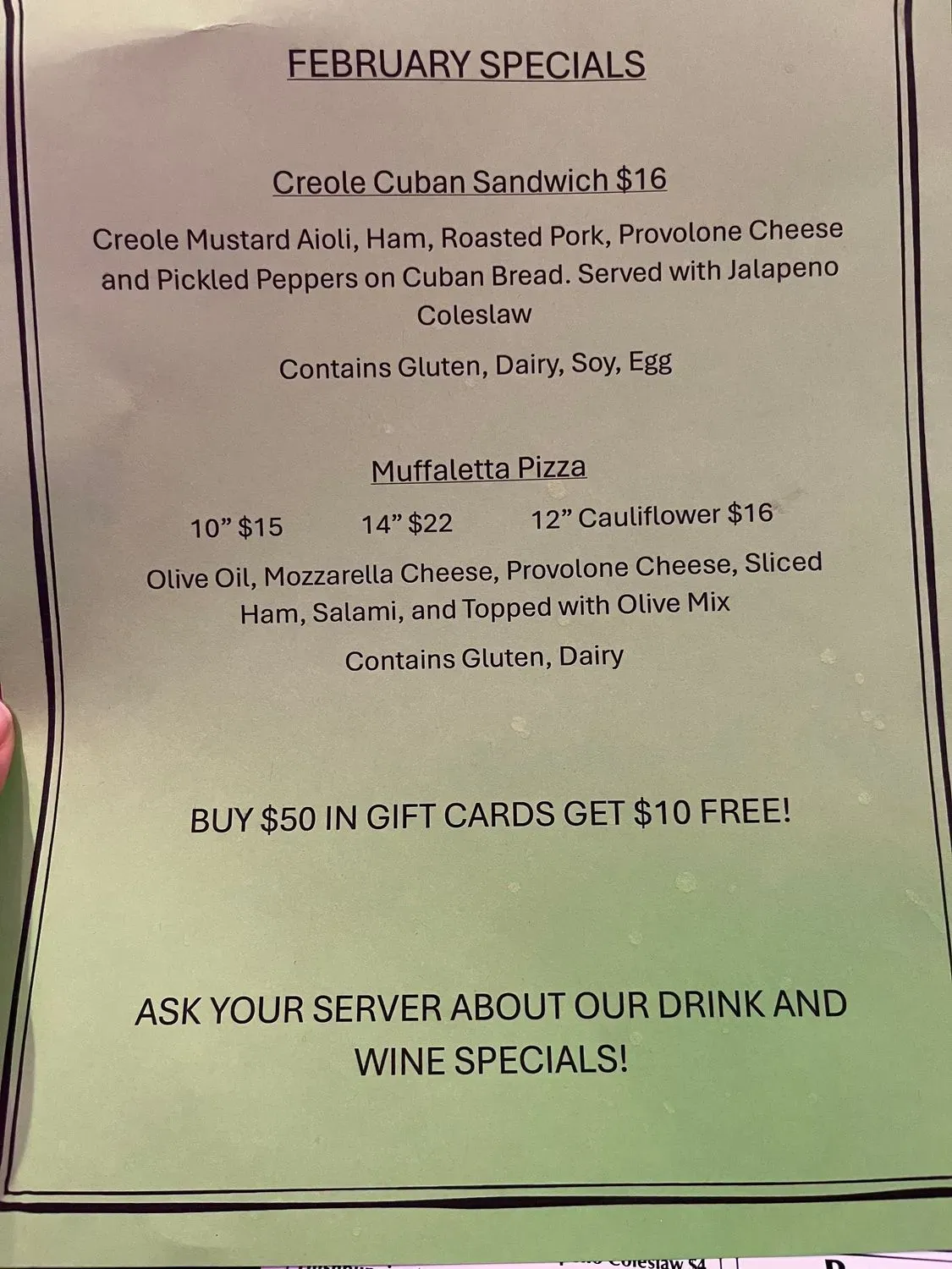 Parish Grill Menu | Metairie, LA | Checkle