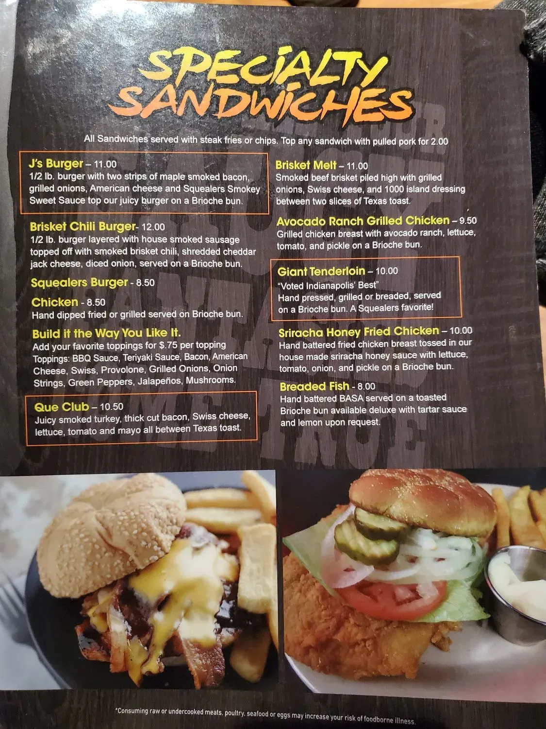 Squealers Barbeque Grill Menu - Updated November 2025