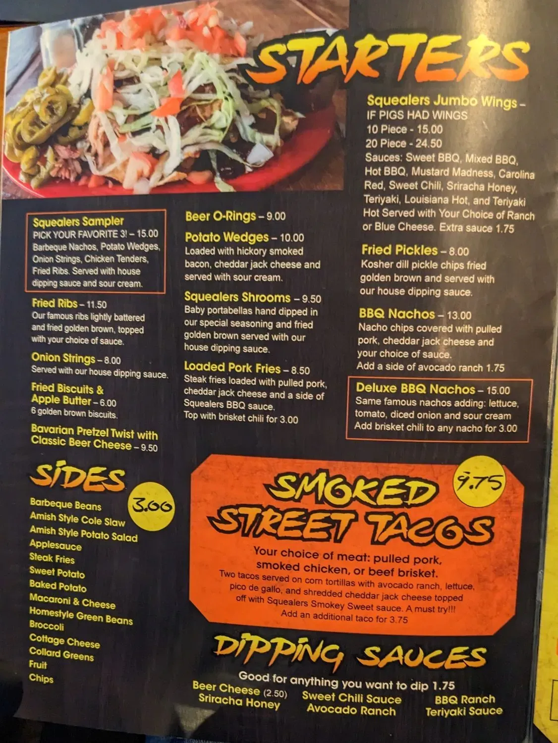 Squealers Barbeque Grill Menu - Updated November 2025