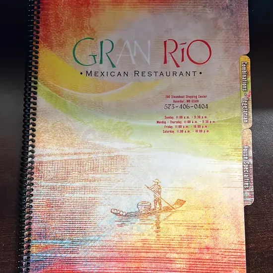 Gran Rio Mexican Restaurant Menu | Hannibal, MO | Checkle