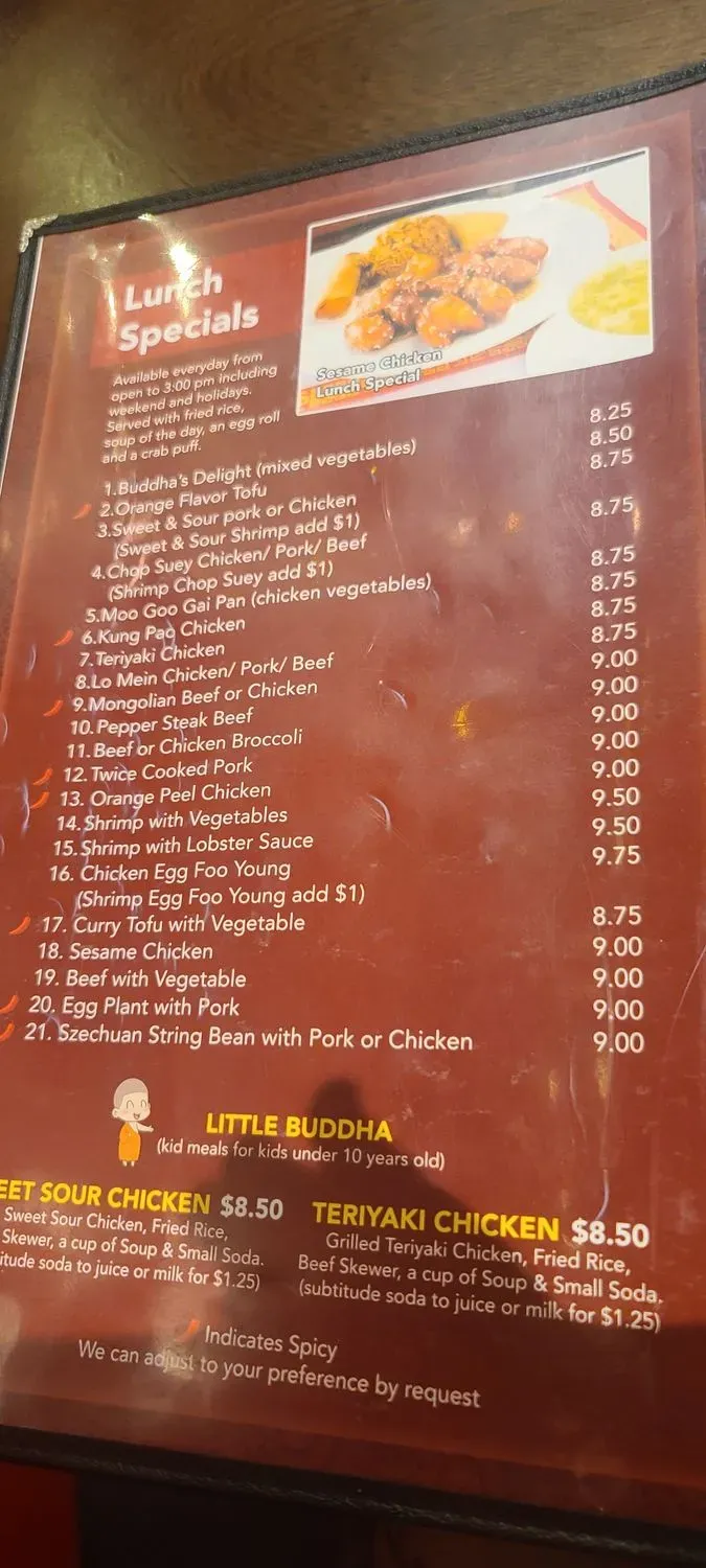 Big Buddha Restaurant Menu - Updated October 2025