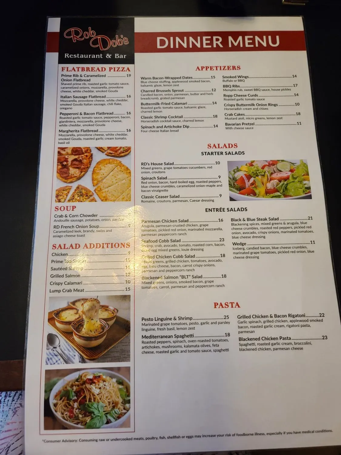 Rob Dob's Restaurant & Bar Menu - Updated November 2025