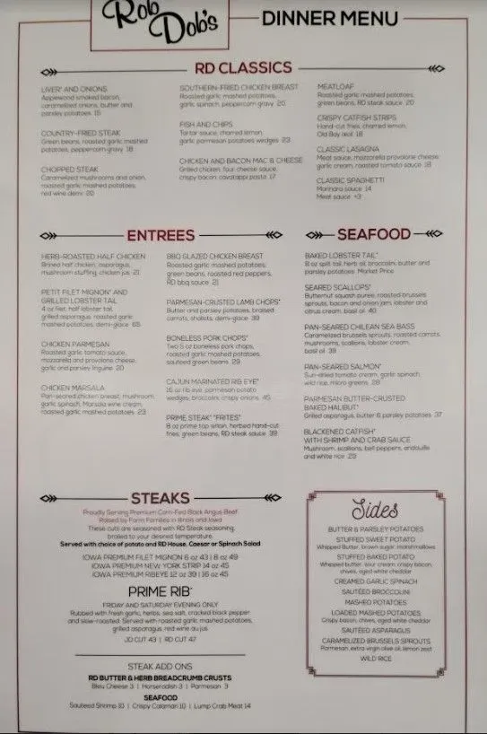 Rob Dob's Restaurant & Bar Menu - Updated November 2025