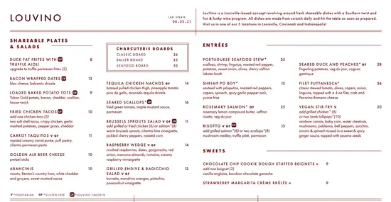 LouVino Fishers Restaurant & Wine Bar Menu | Fishers, IN | Checkle
