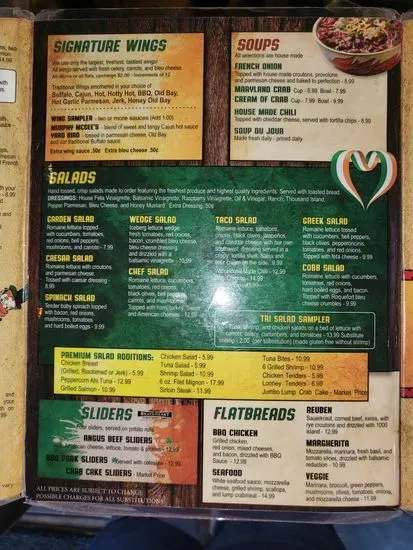 Looney’s Pub Perry Hall Menu | Nottingham, MD | Checkle
