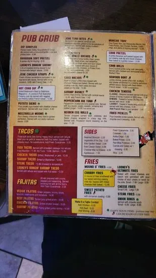 Looney’s Pub Perry Hall Menu | Nottingham, MD | Checkle