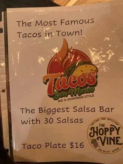 The Hoppy Vine Menu | Oro Valley, AZ | Checkle