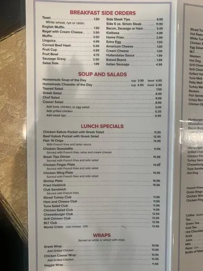 Cobbs Corner Cafe Menu | Canton, MA | Checkle