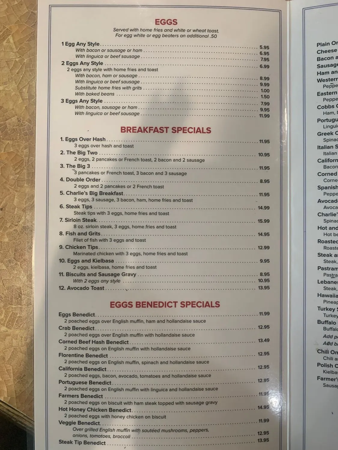 Cobbs Corner Cafe Menu | Canton, MA | Checkle