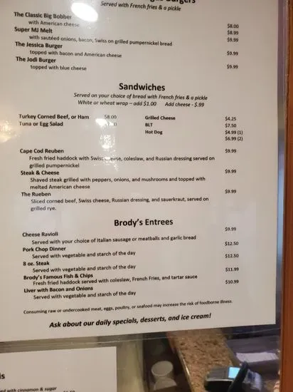 Brody's Diner Menu | Shrewsbury, MA | Checkle