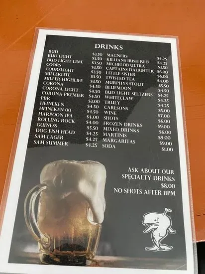 Bob O'Malley's Whaleback Restaurant Menu | Sagamore, MA | Checkle