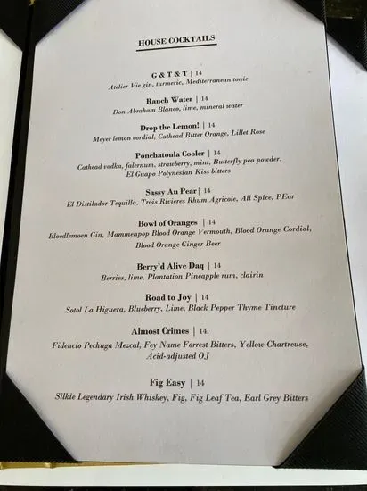 Observatory Eleven Bar Menu | New Orleans, LA | Checkle