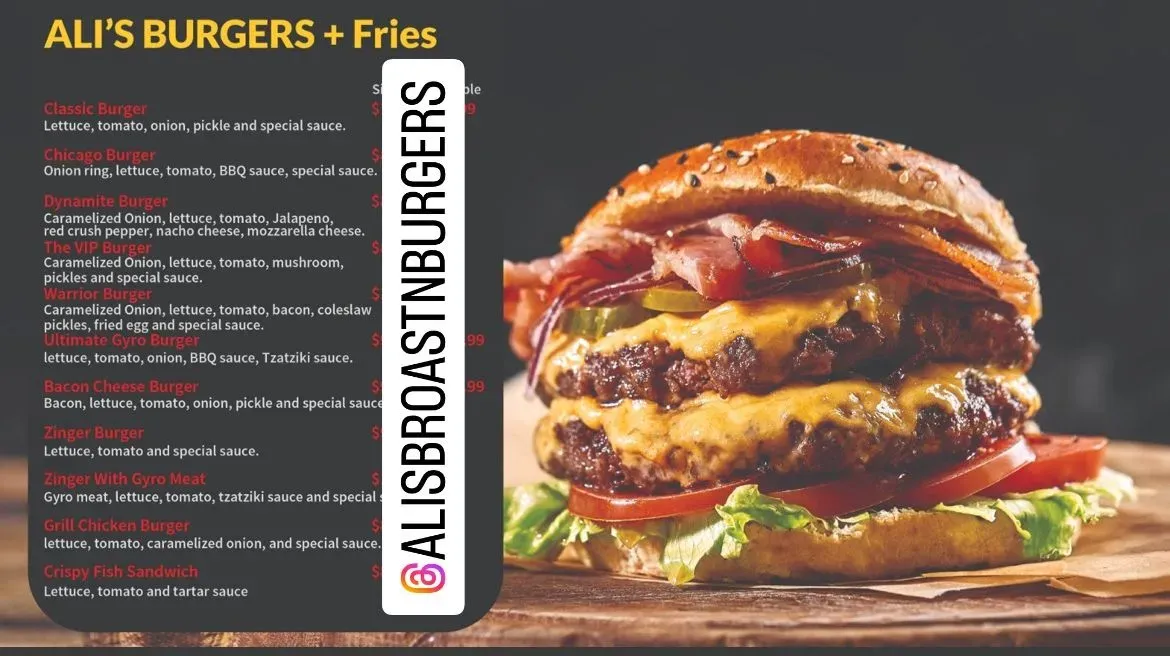 Ali's broast & burgers evanston حلال Menu - Updated November 2025