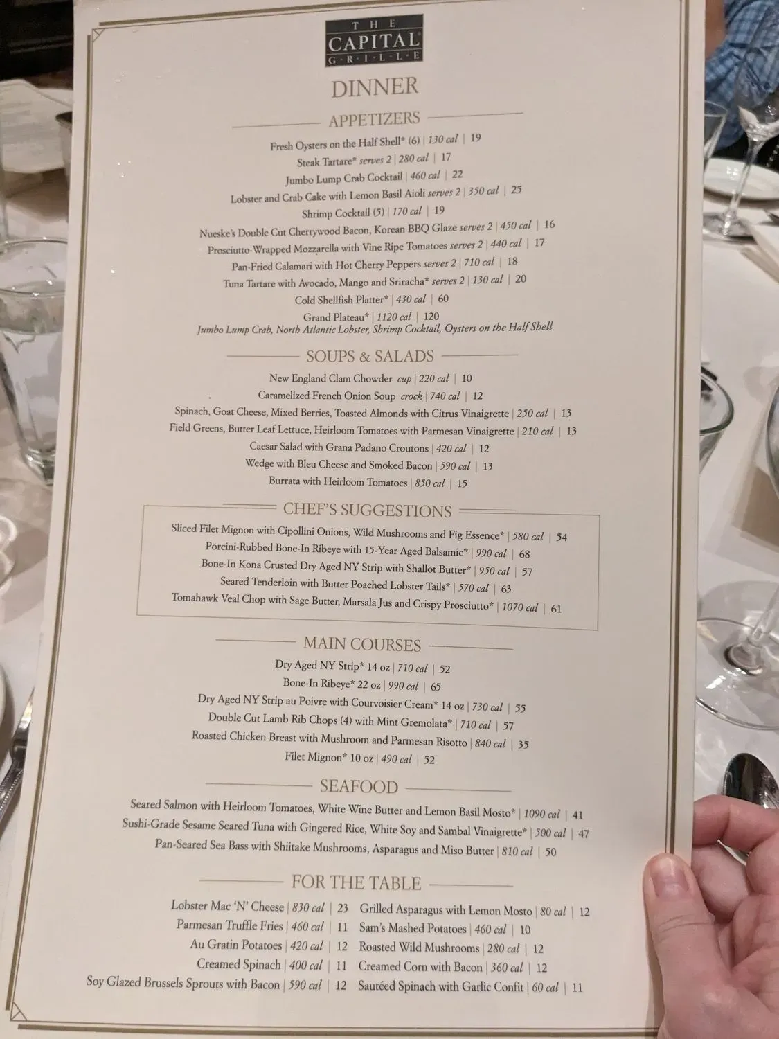 The Capital Grille Menu - Updated November 2025