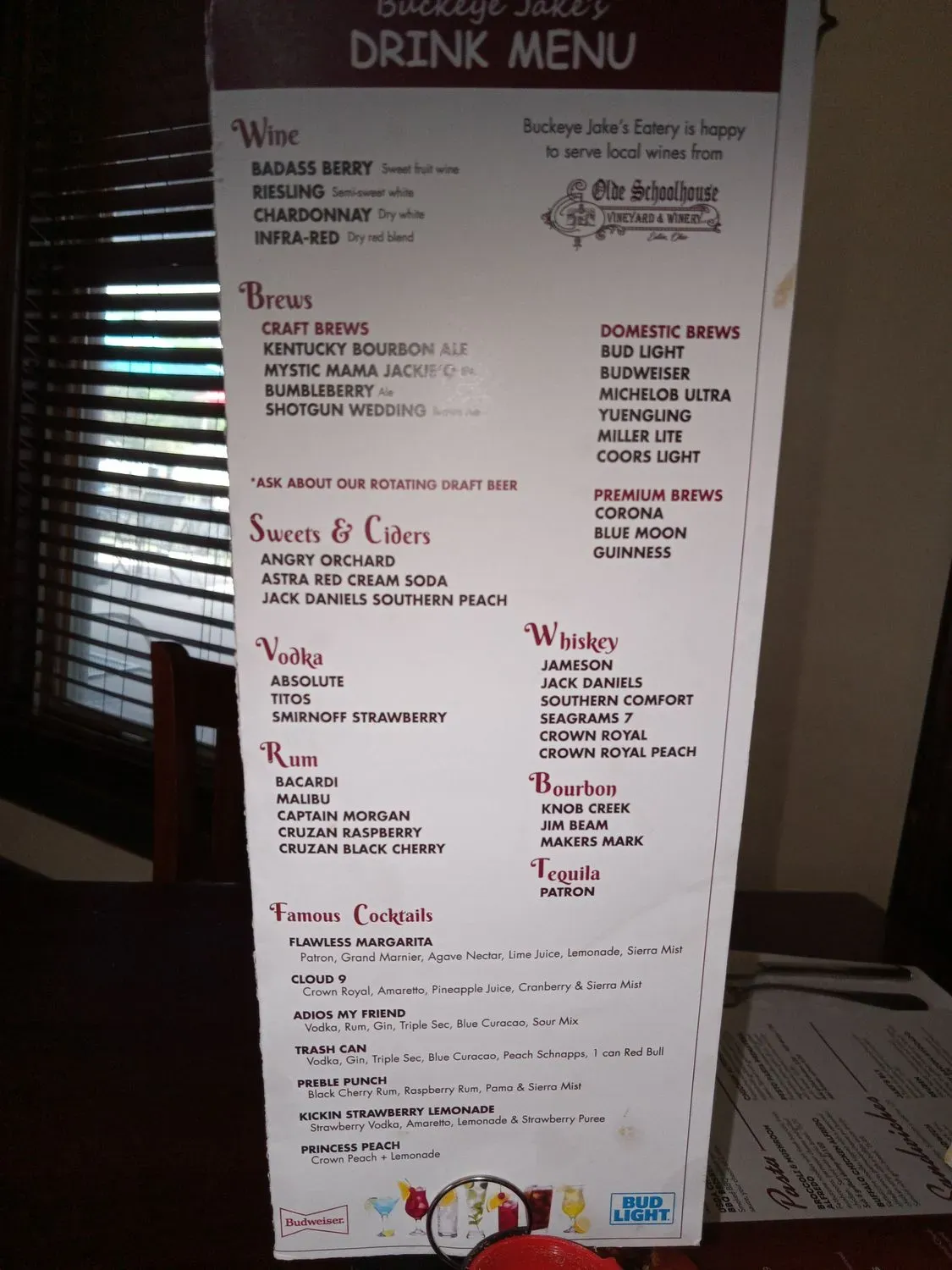 Buckeye Jake's Eatery Menu - Updated October 2025