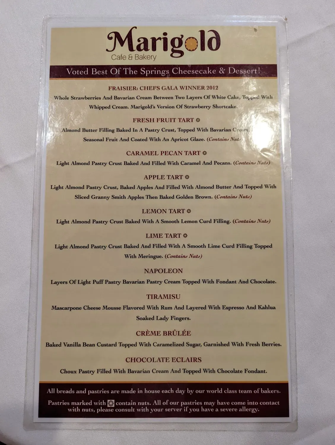 Marigold Cafe & Bakery Menu - Updated November 2025