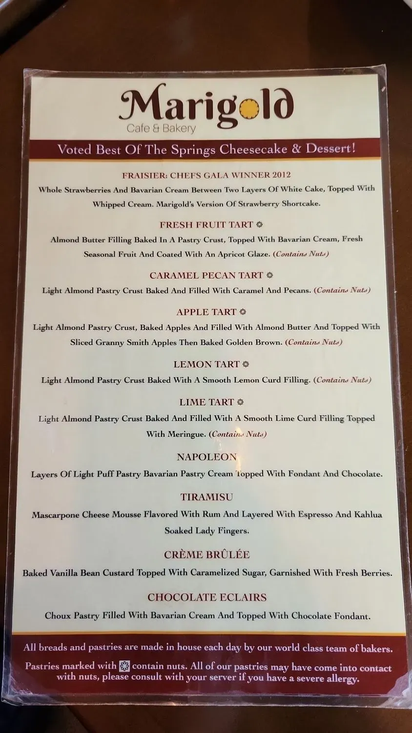 Marigold Cafe & Bakery Menu - Updated November 2025