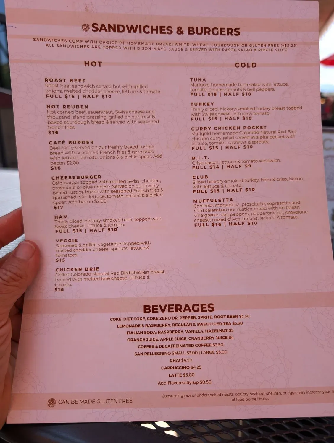 Marigold Cafe & Bakery Menu - Updated November 2025