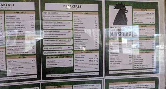 Flo's Diner Menu | Canastota, NY | Checkle