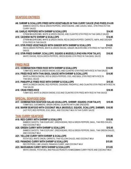 Thai Castle Cuisine (Thai 2 Go) Menu | Indianapolis, IN | Checkle
