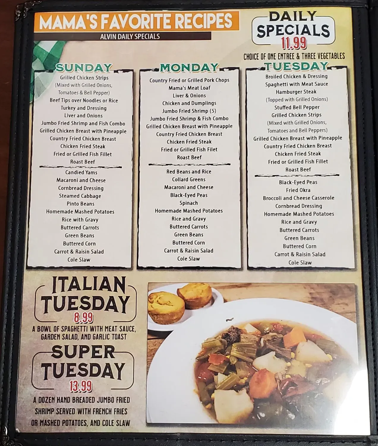 Kelley’s Country Cookin Menu - Updated October 2025