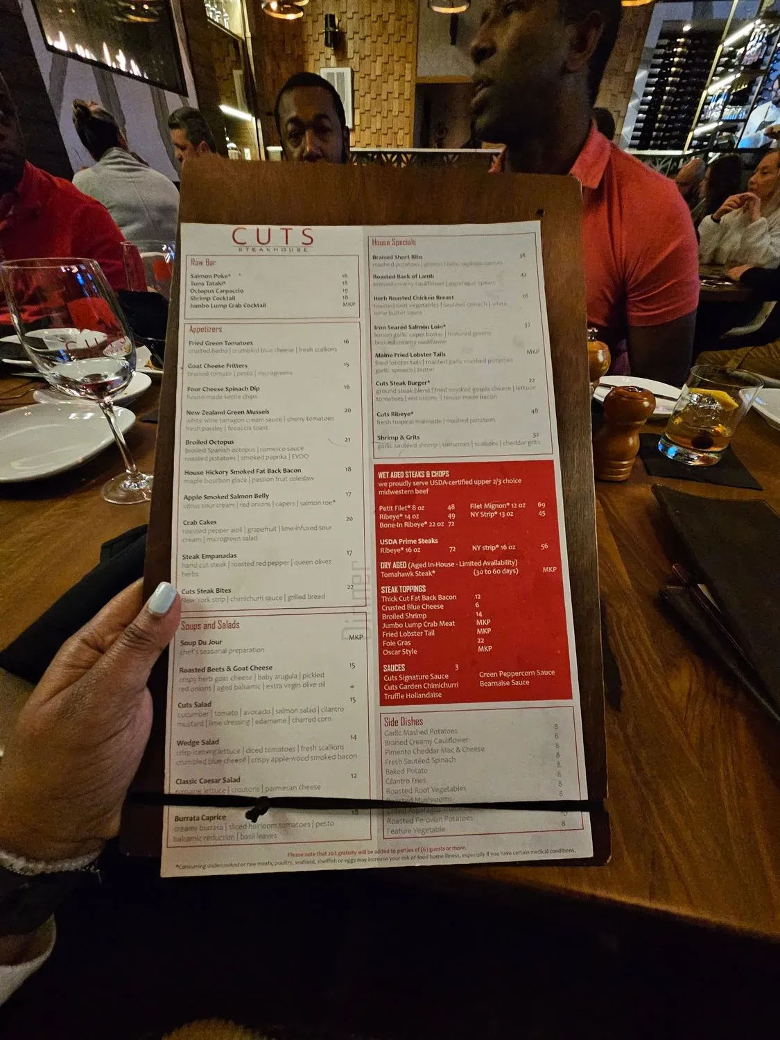 Cuts Steakhouse Menu - Updated November 2025