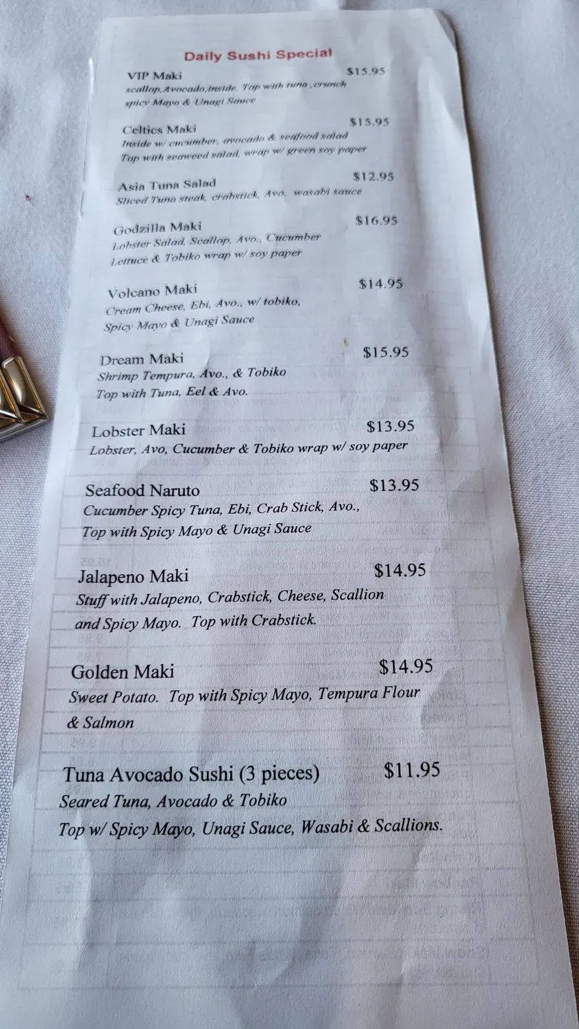 Asia ( mashpee) Menu - Updated November 2025