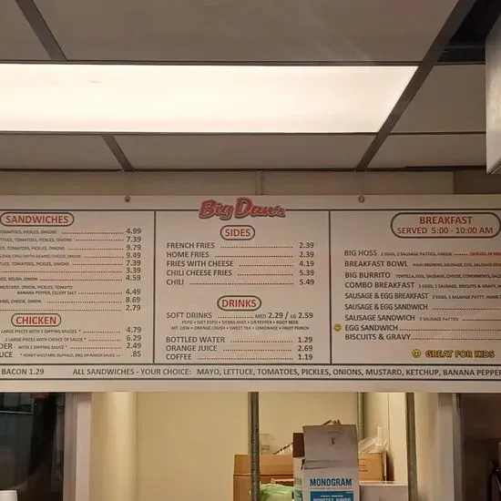 Big Dan's Hamburgers Menu | Indianapolis, IN | Checkle