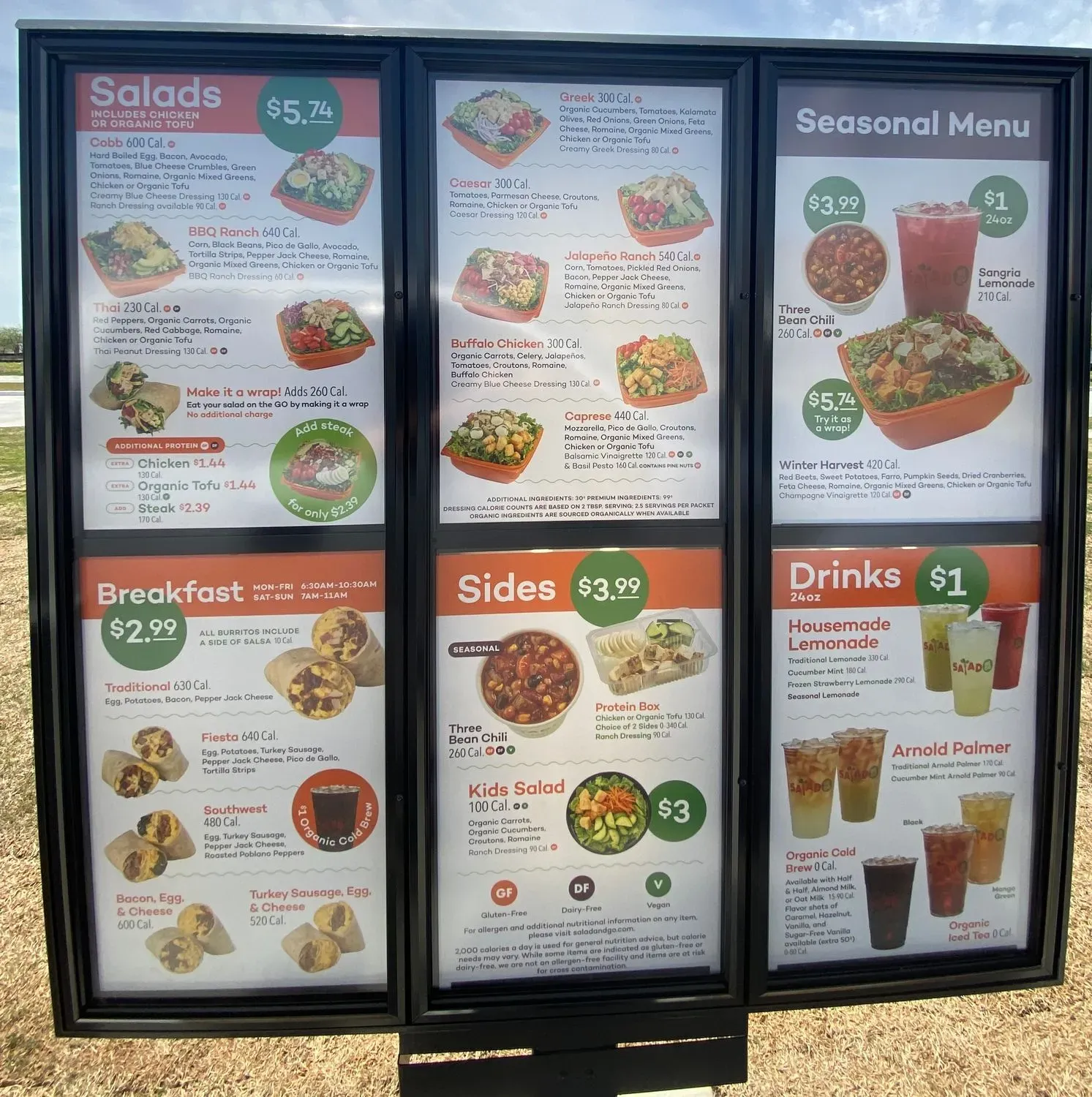 Salad and Go Menu - Updated October 2025