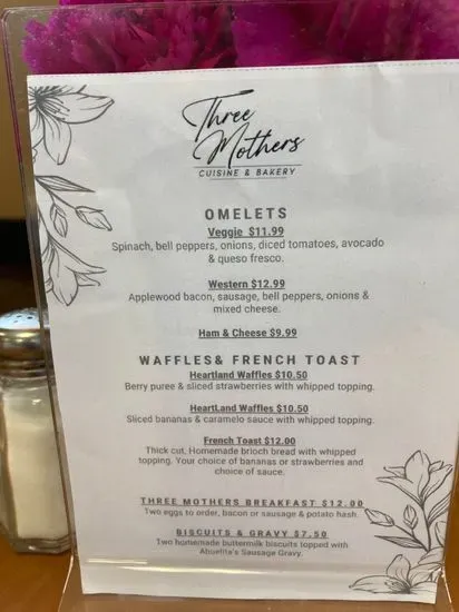 The Three Mothers Cuisine & Bakery Menu | Murfreesboro, TN | Checkle