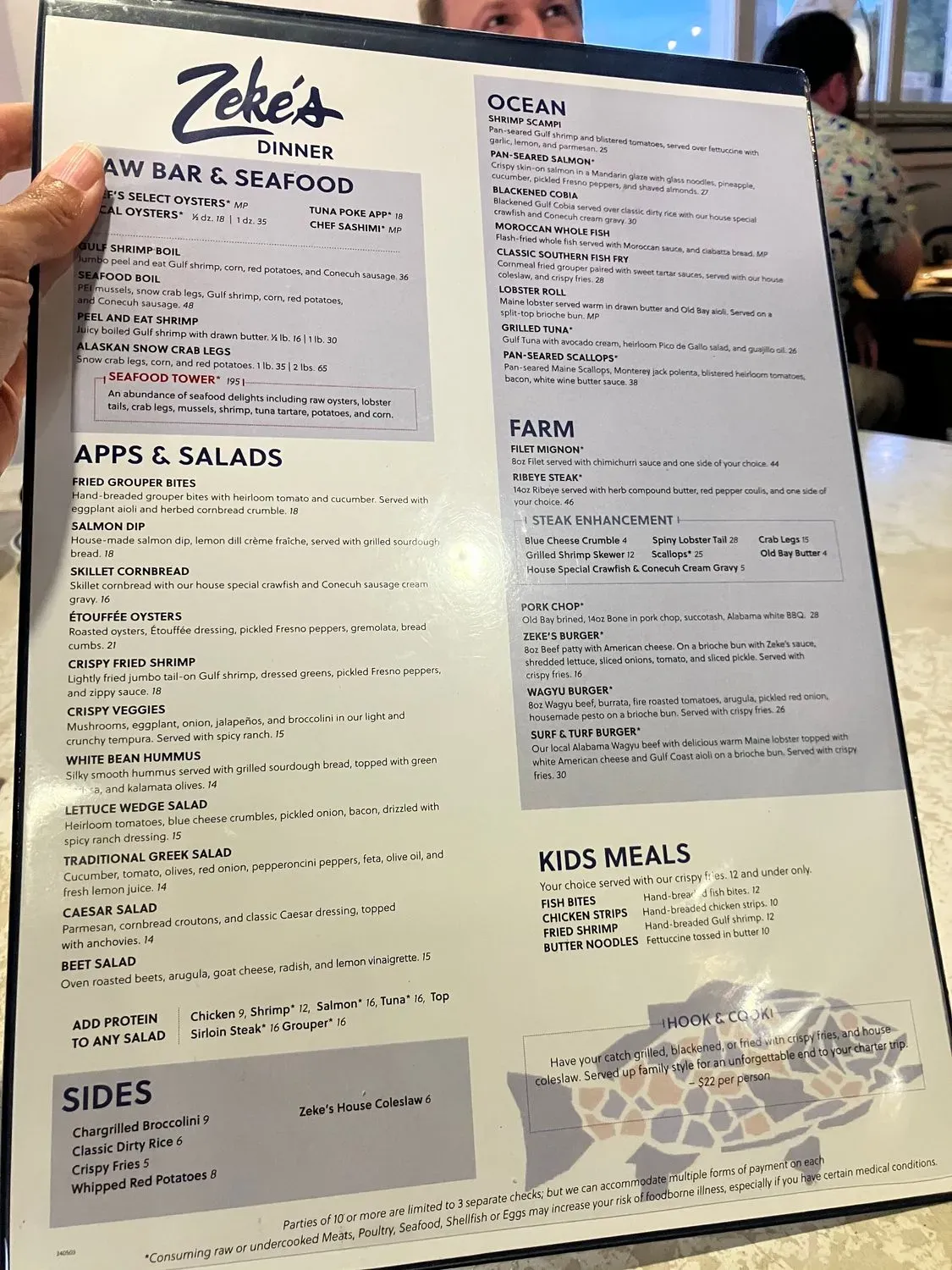 Zeke's Restaurant Menu - Updated November 2025