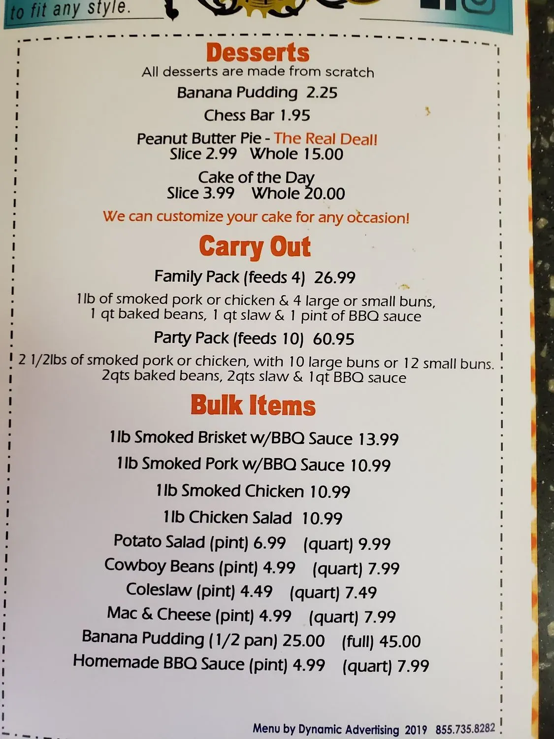 Center Street Grill & Smokehouse Menu - Updated November 2025