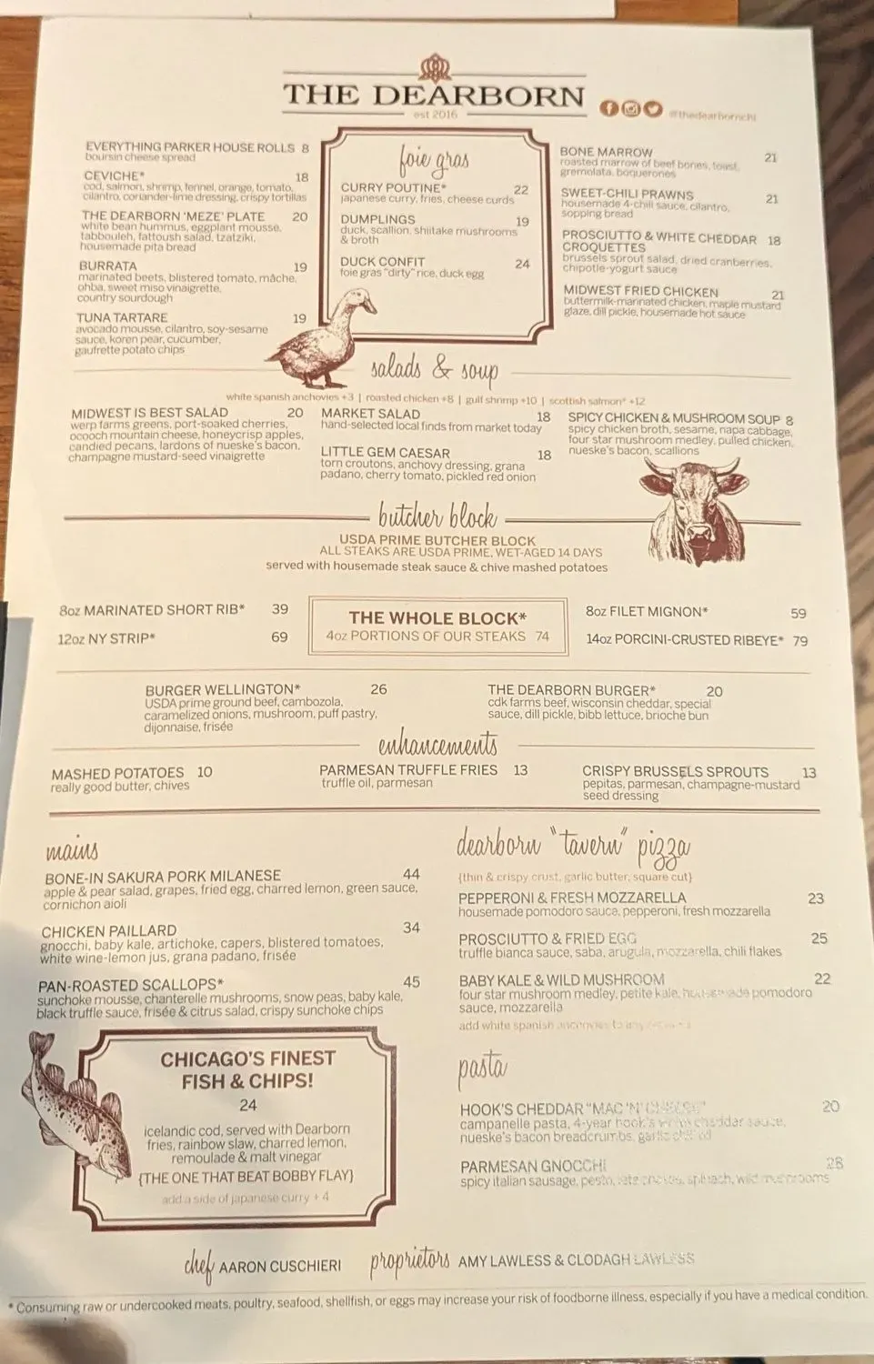 The Dearborn Menu - Updated November 2025