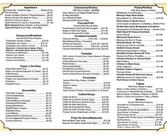 Taqueria El Gallo de Oro Menu | Des Plaines, IL | Checkle