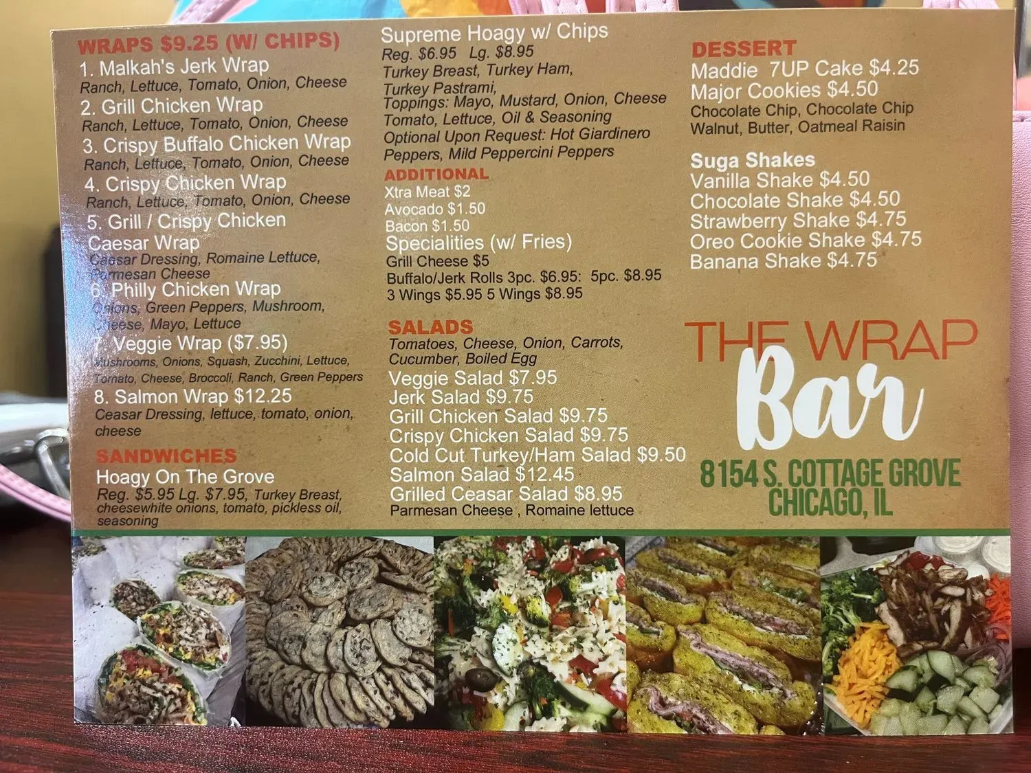 The Wrap Bar Menu - Updated October 2025
