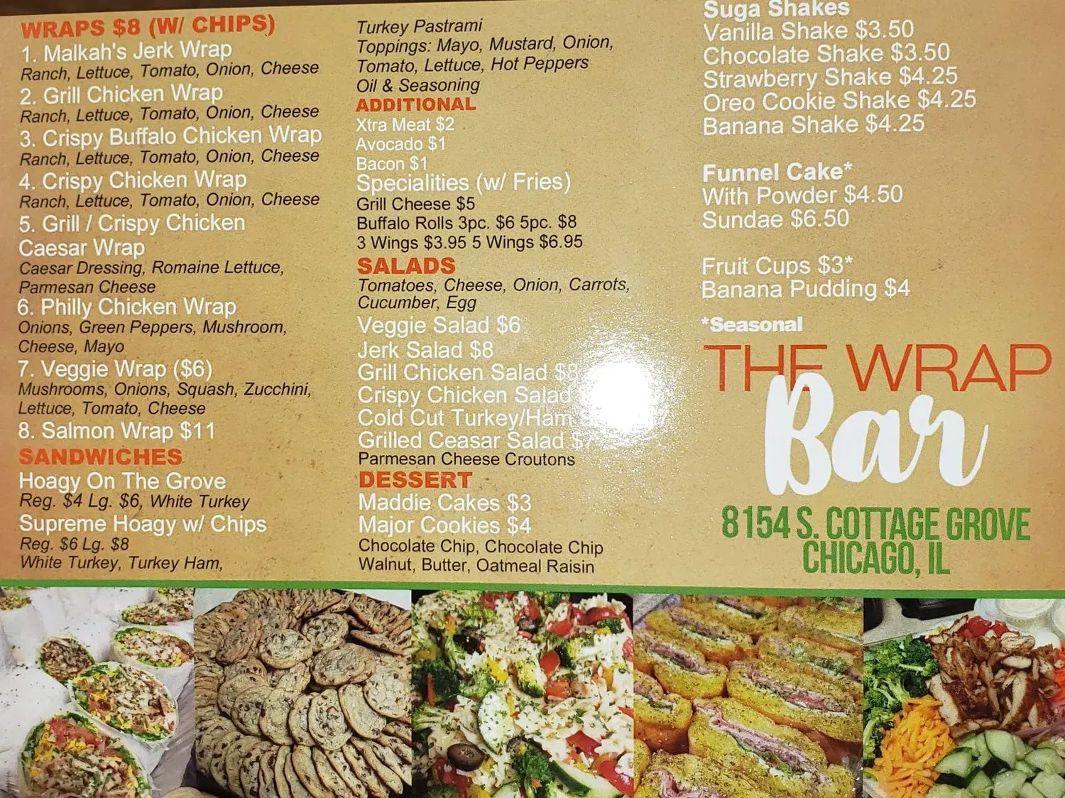 The Wrap Bar Menu - Updated October 2025