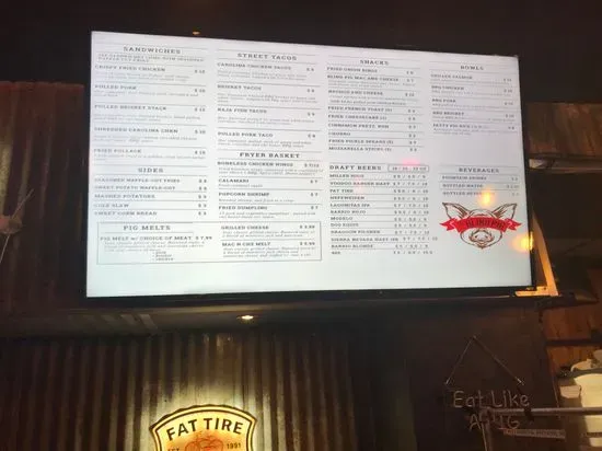 The Blind Pig Menu | Tucson, AZ | Checkle