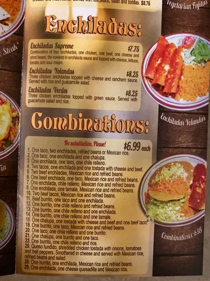 La Tia Mexican Restaurant Menu | Lafayette, TN | Checkle