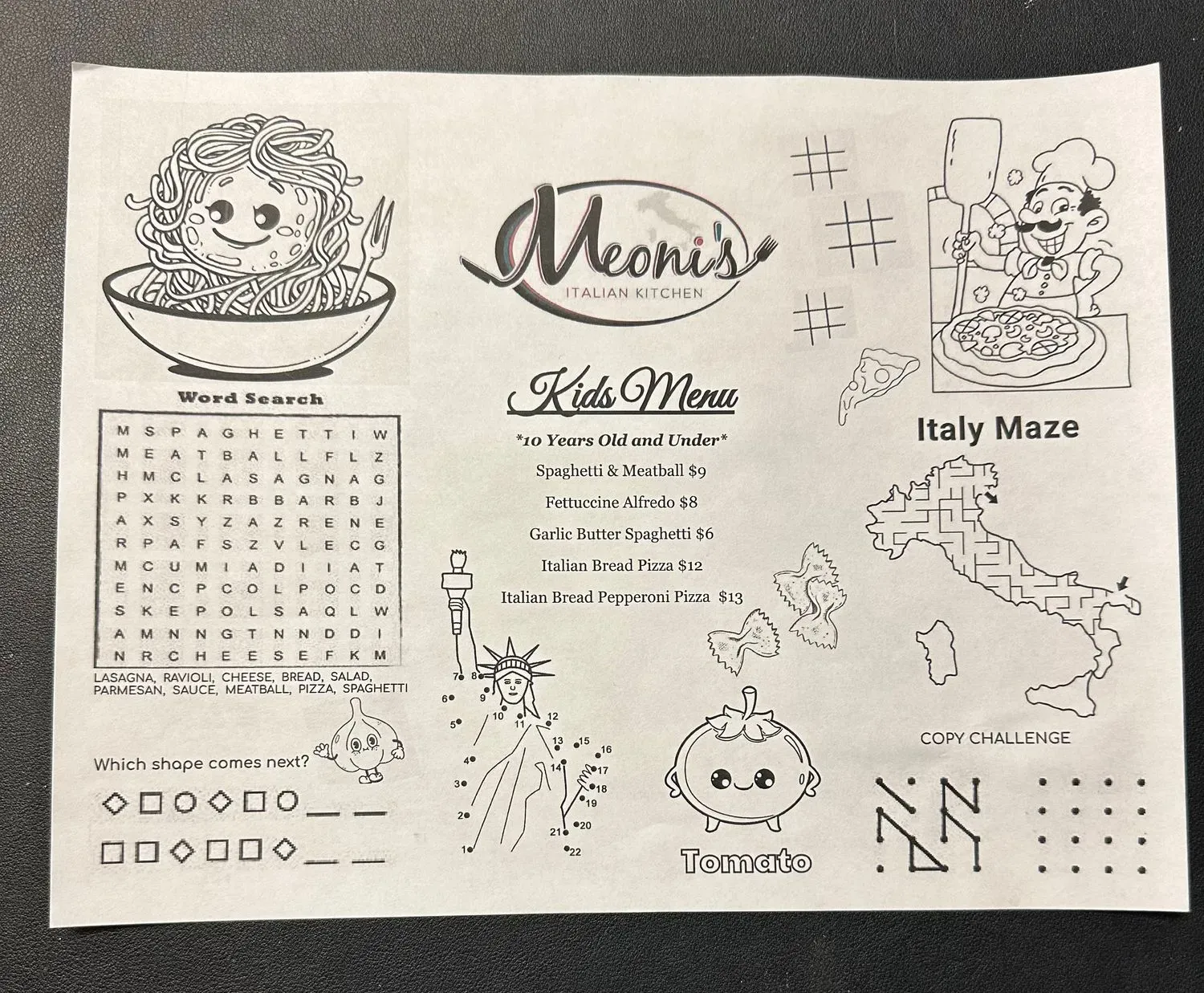 Meoni’s Italian Kitchen Menu - Updated November 2025