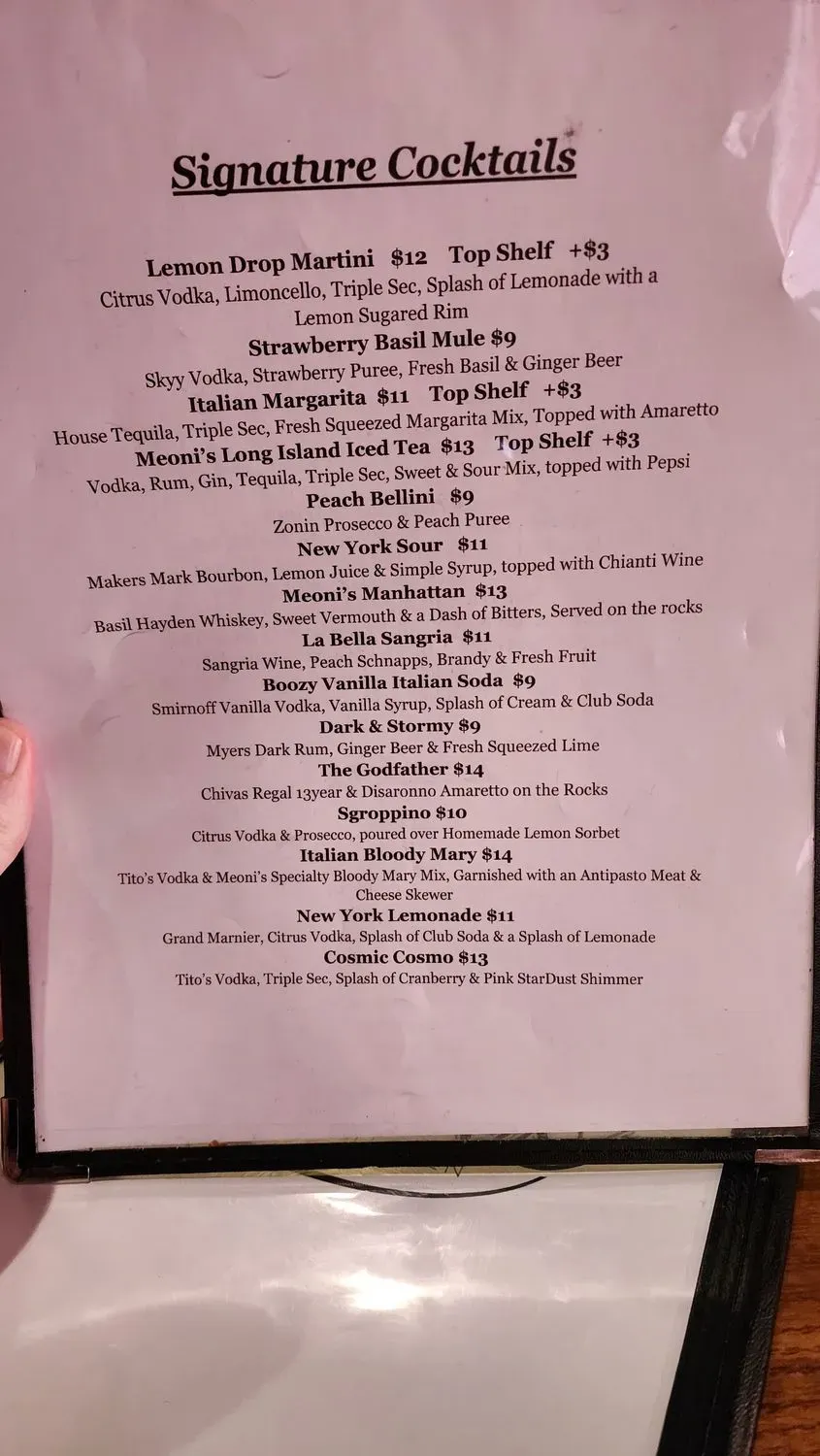 Meoni’s Italian Kitchen Menu - Updated November 2025