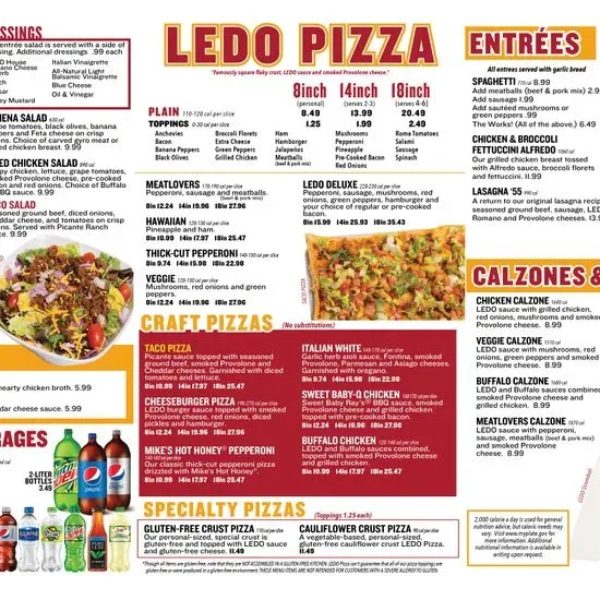 Ledo Pizza Menu | Westminster, MD | Checkle