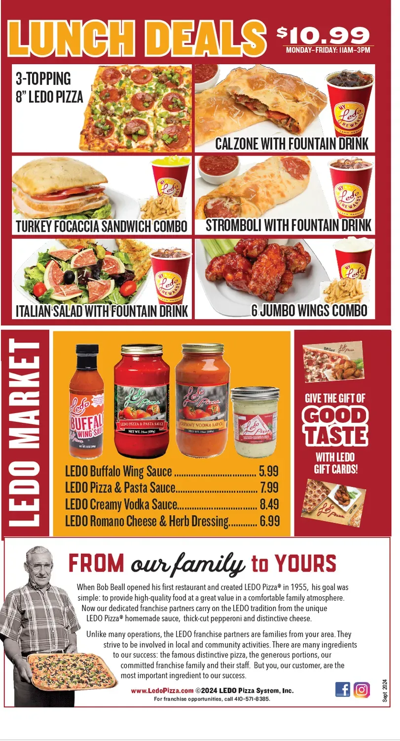 Ledo Pizza Menu | Westminster, MD | Checkle