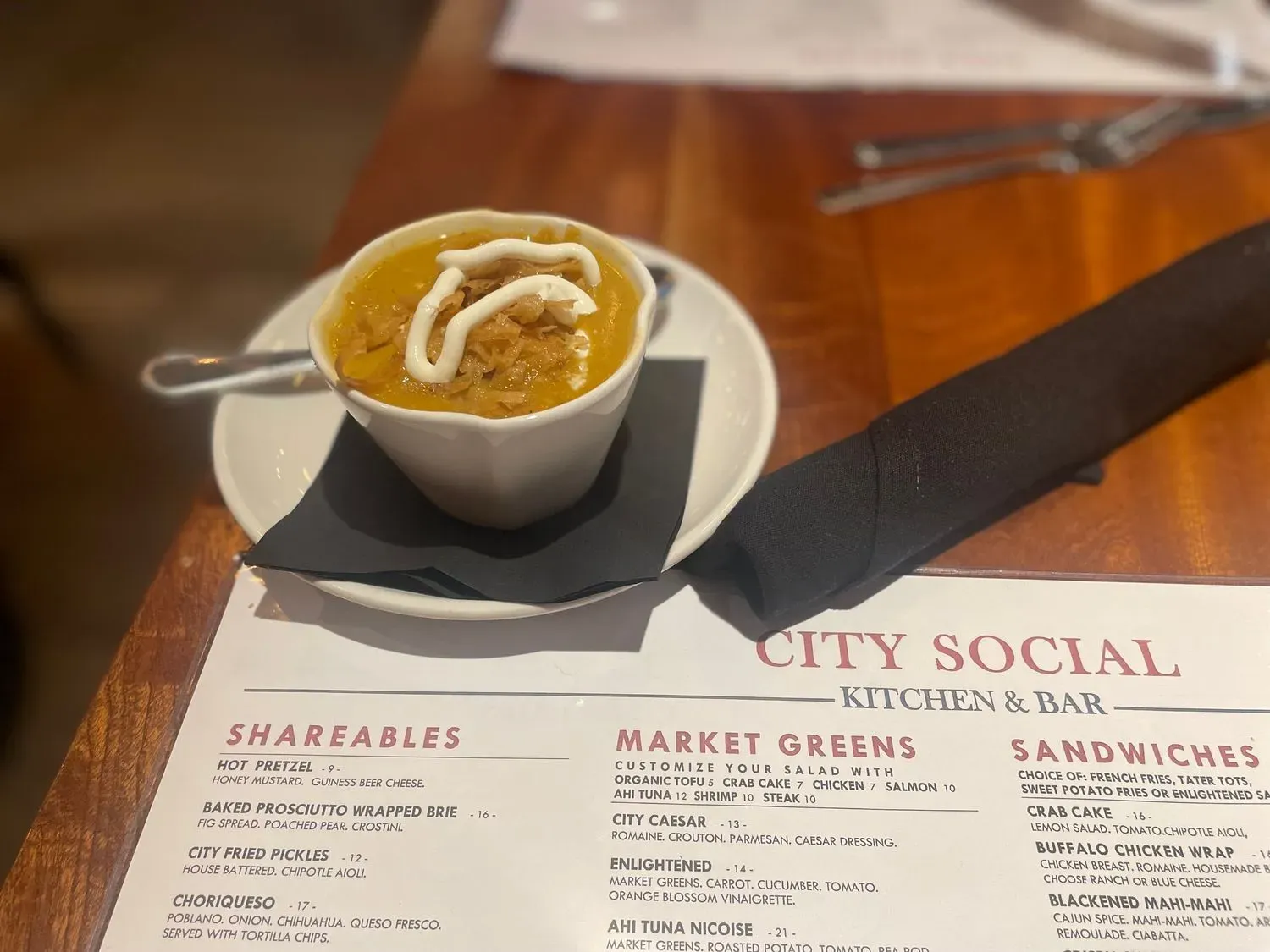 City Social Menu - Updated November 2025