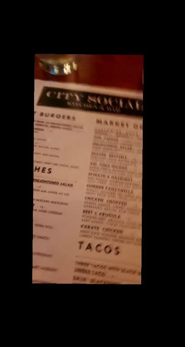 City Social Menu - Updated November 2025