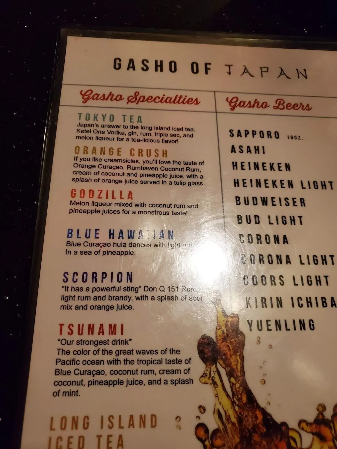 Gasho of Japan Menu - Updated November 2025